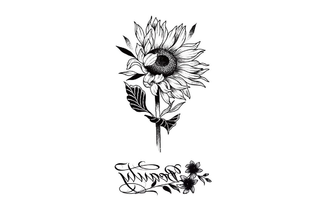Sunflower Temporary Tattoo, Boho Tattoo, Flower Tattoo, Floral Tattoo ...