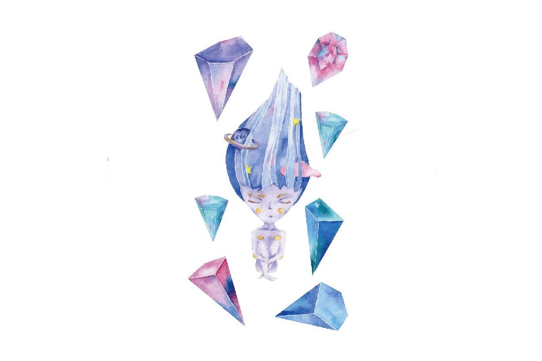 Crystal Temporary Tattoo, Purple Crystal Tattoo, Crystal Triangle ...