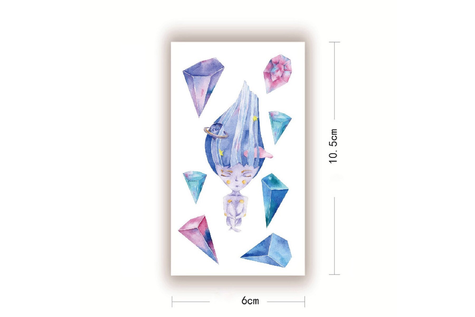 Crystal Temporary Tattoo, Purple Crystal Tattoo, Crystal Triangle ...