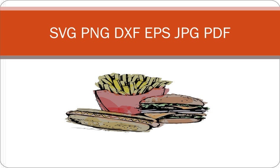 Fast Food SVG Files Line Art French Fries SVG Files Cut - Etsy