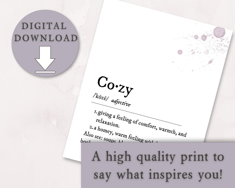 Cozy Dictionary Definition Printable Wall Art Digital Wall Etsy cozy-dictionary-definition-printable-wall-art-digital-wall-etsy
