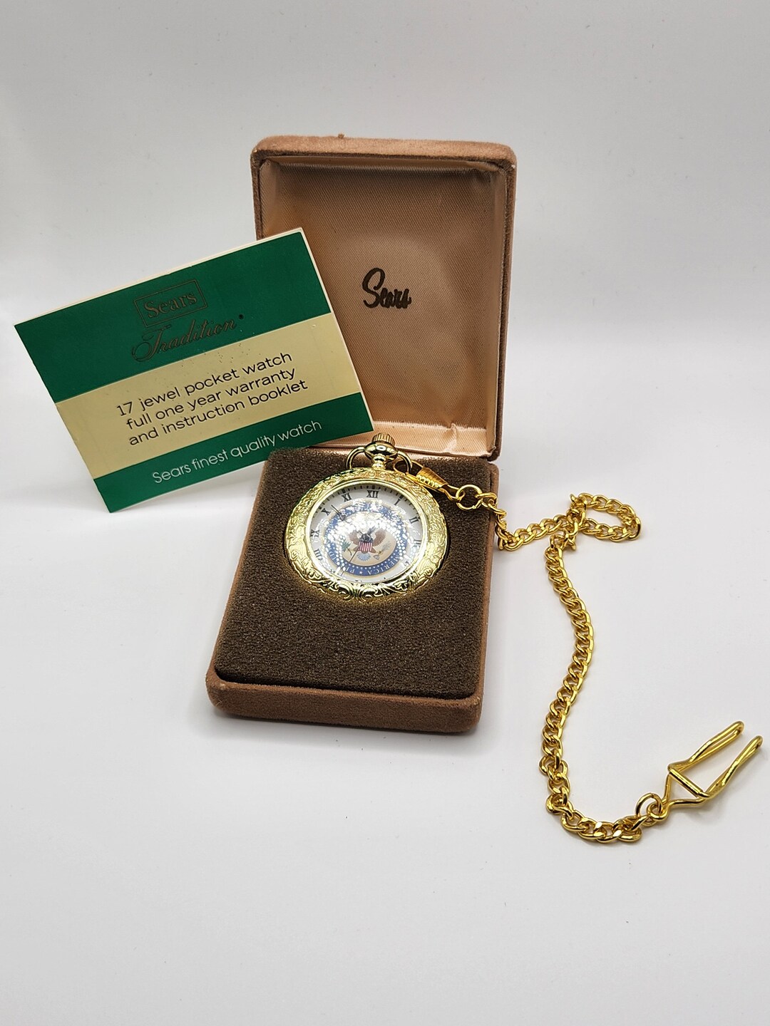 Vintage Sears Tradition Pocket Watch W/original Box and - Etsy