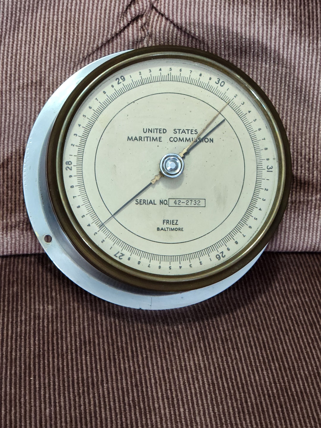 1942 Ships Barometer By Friez Marked Us Maritime Commission Etsy