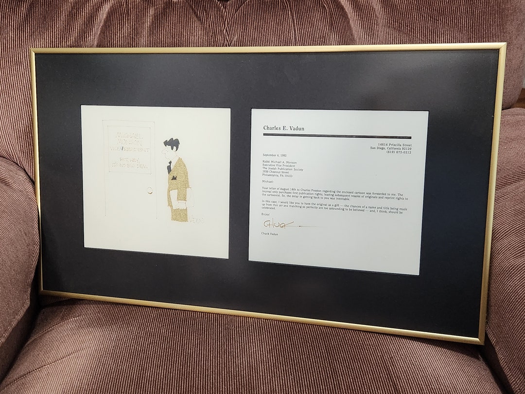 Chuck (charles) Vadun Hand-drawn Cartoon With Signature, and Signed ...