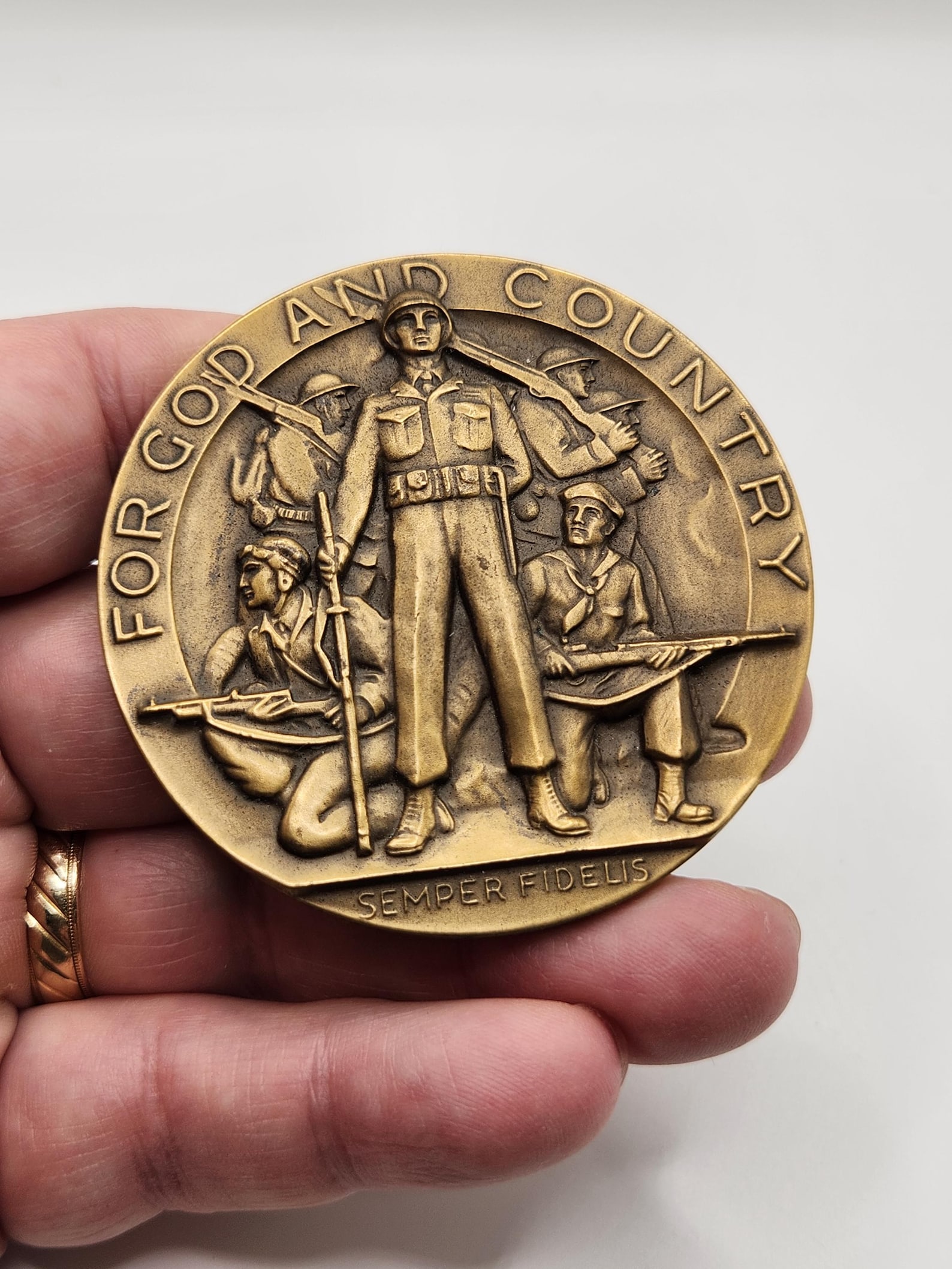 US American Legion Medal - "for God and Country - Semper Fidelis", With ...