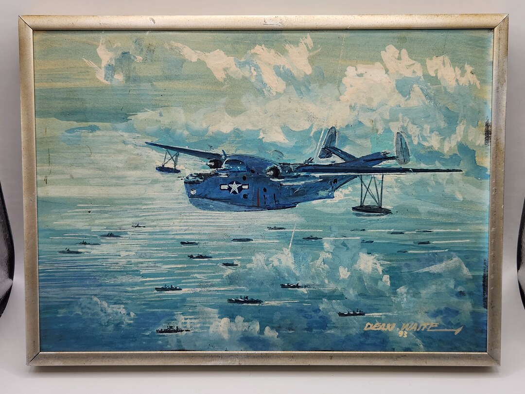 Dean Waite Painting of WWII Aircraft Over a Sea Invasion - Etsy