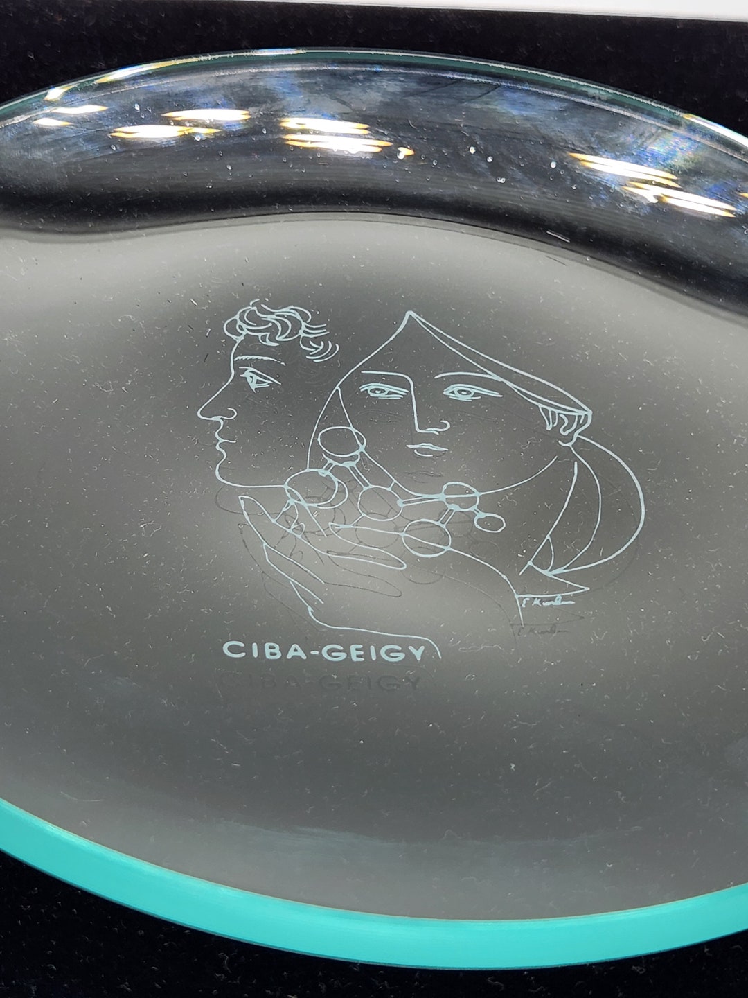1979 Commemorative Glass Plate Designed by Eugene Karlin for Ciby-geigy ...