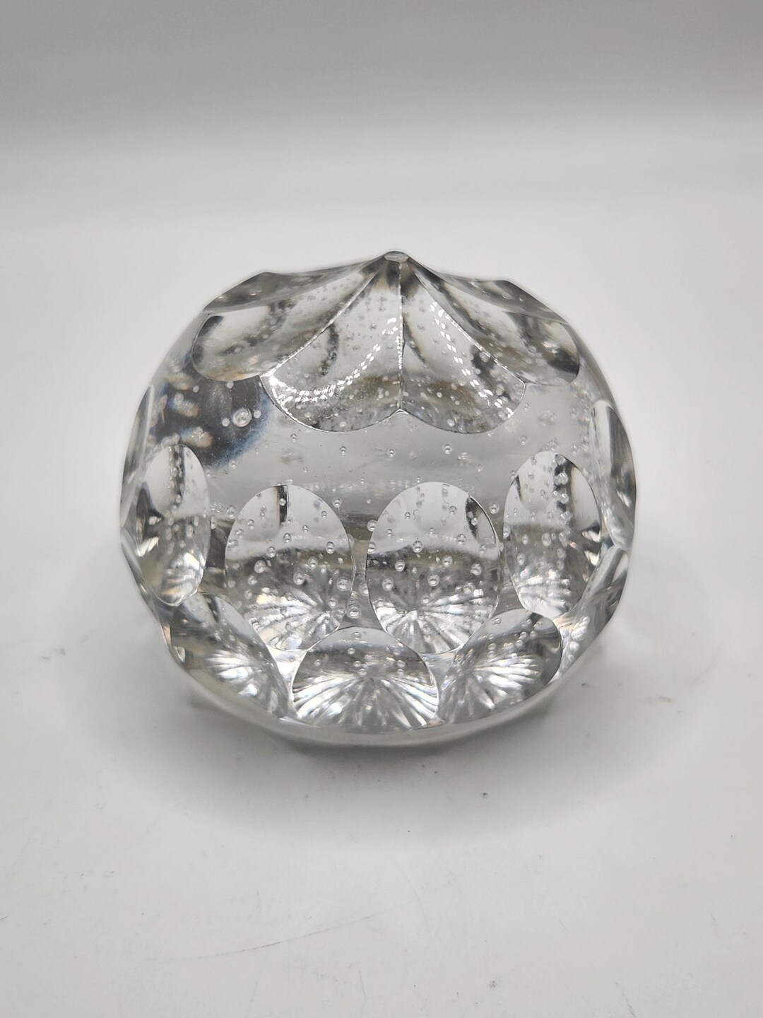 Pairpoint Clear Glass Paperweight - Pattern of Small Exterior ...