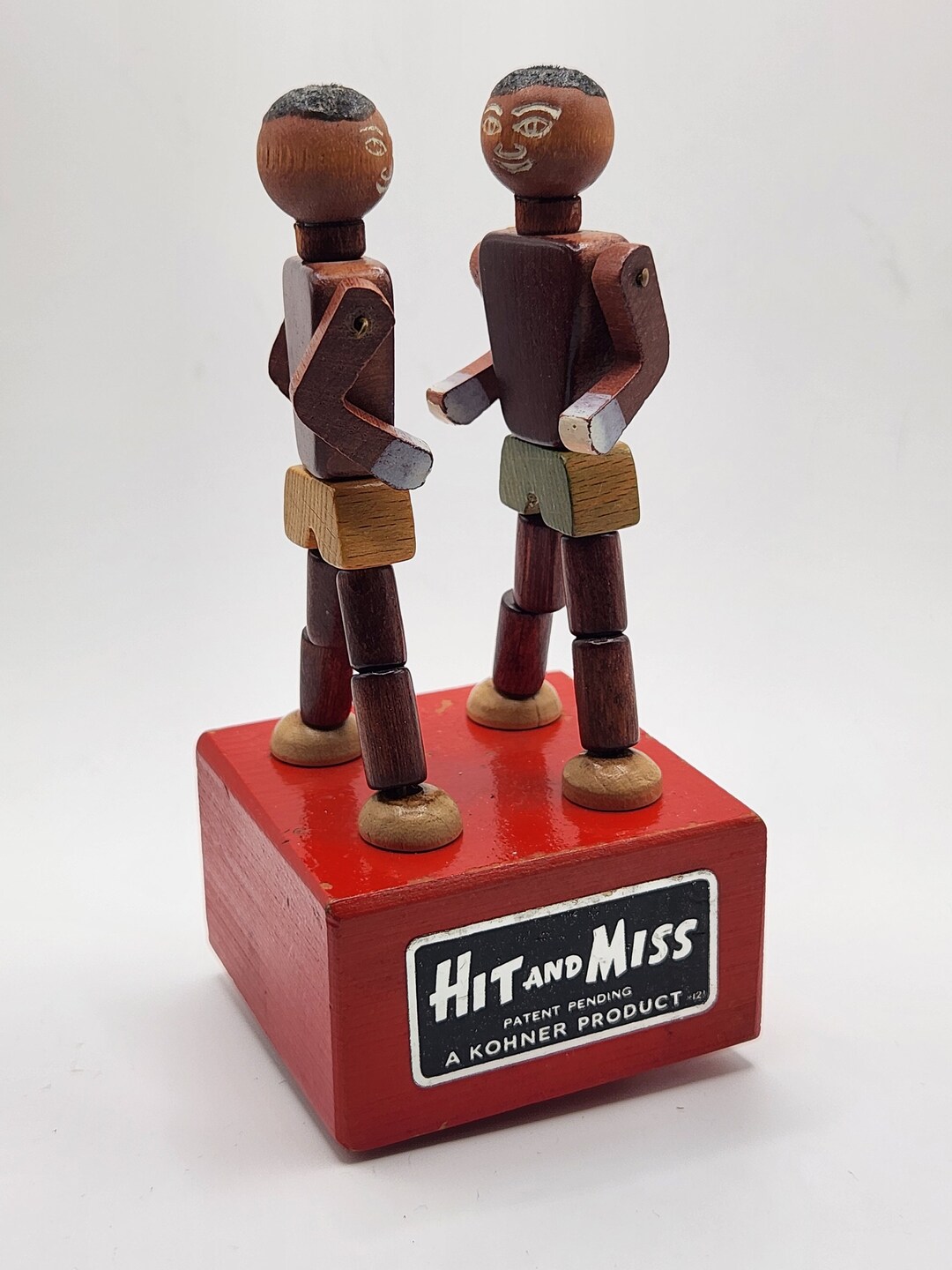 Rare, All Wood 1940s hit and Miss Push Button Puppet Toy by Kohner Bros ...