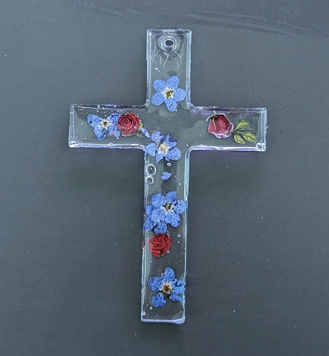 Handmade Resin and Real Flower Cross Keyring - Etsy