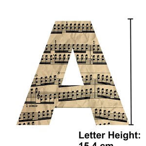 Printable Music Paper Alphabet | Vintage Music Sheet Letters Garland ...