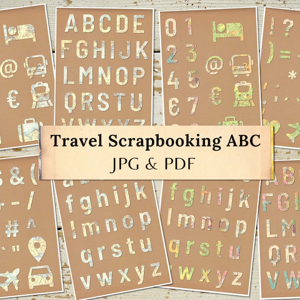 PDF Printable Map Alphabet Digital Vintage Map Letters Party Banner ...