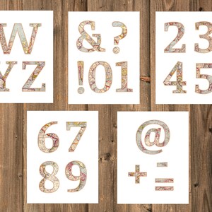 Printable PDF Map Alphabet | Vintage Map Letters | Digital Alphabet ...