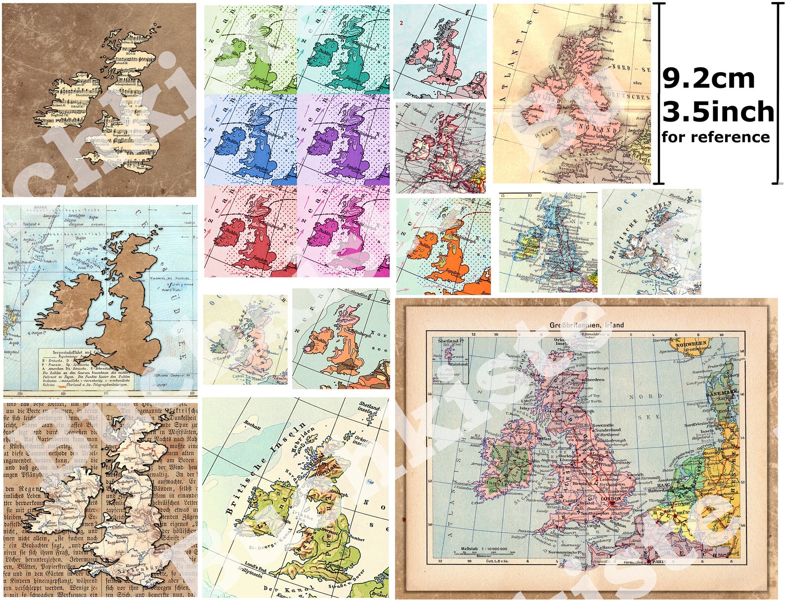 Printable Great Britain Map JPG and PDF | Vintage Map UK & Ireland for ...