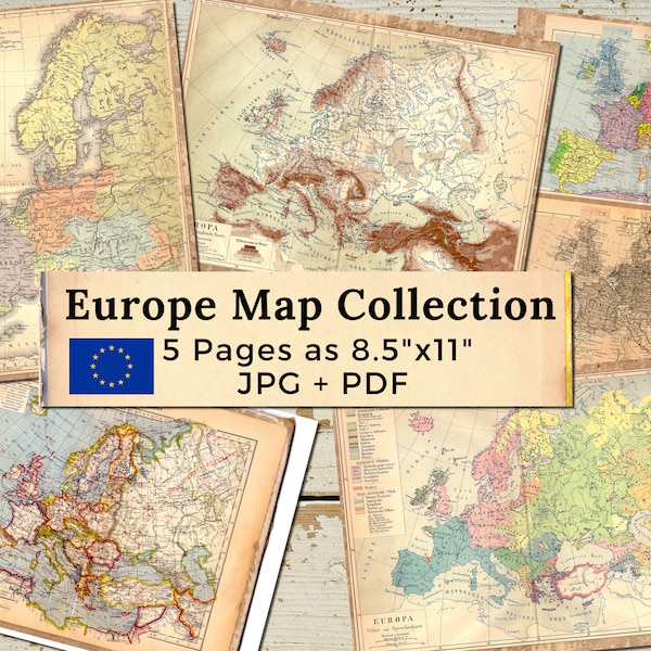 Europe Map - Etsy