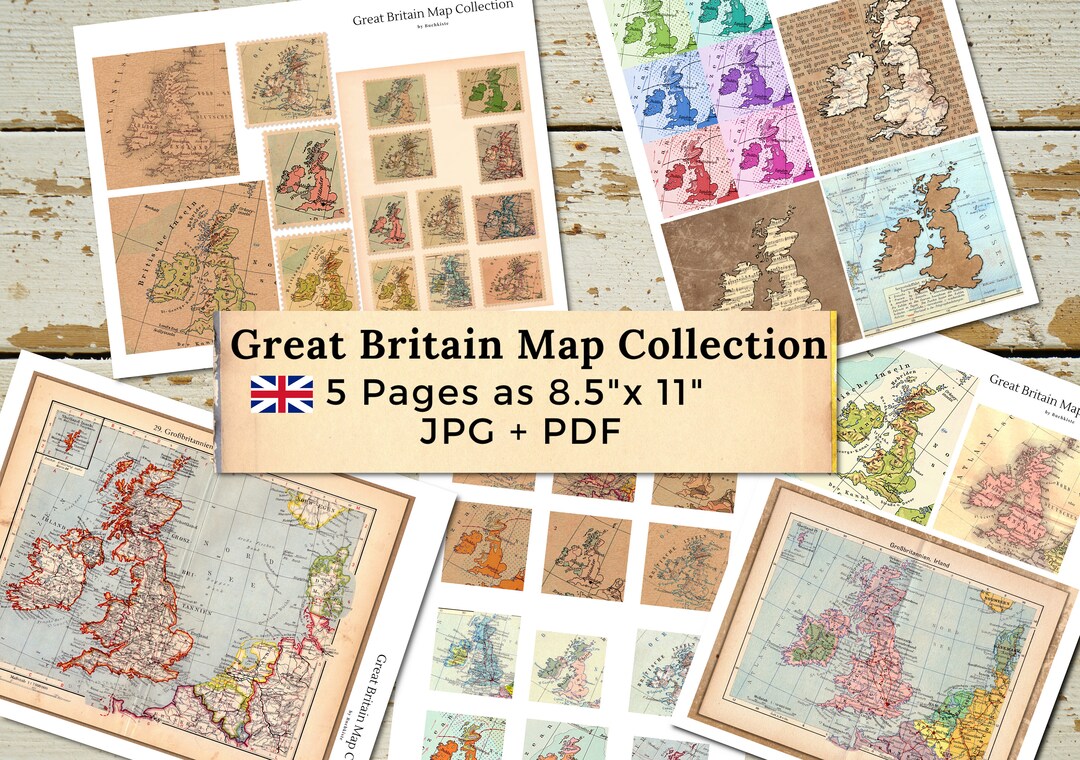 Printable Great Britain Map JPG and PDF | Vintage Map UK & Ireland for ...