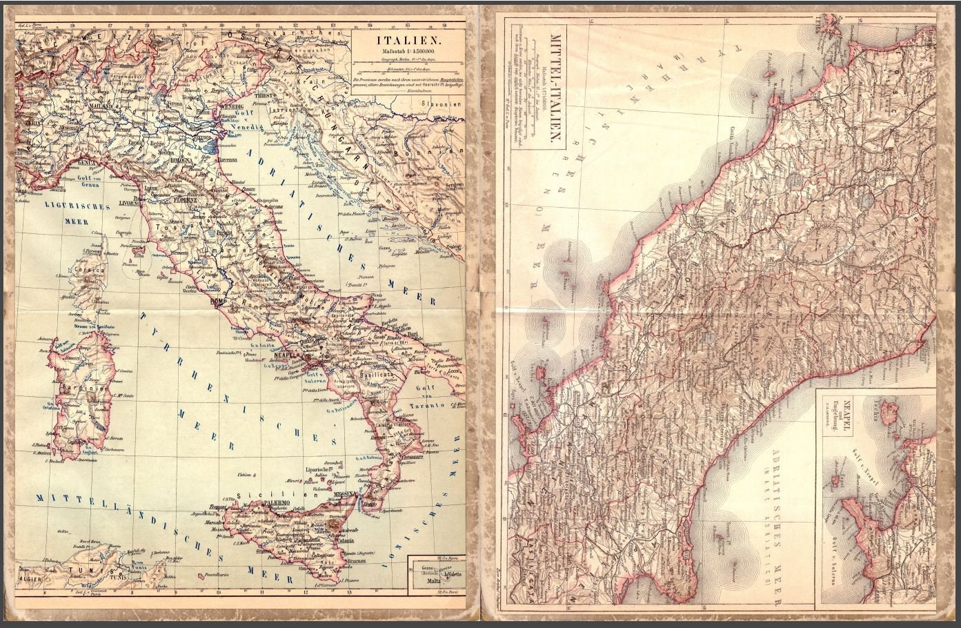 Printable Italy Map Vintage JPG and PDF| Italy Map for Scrapbooking ...