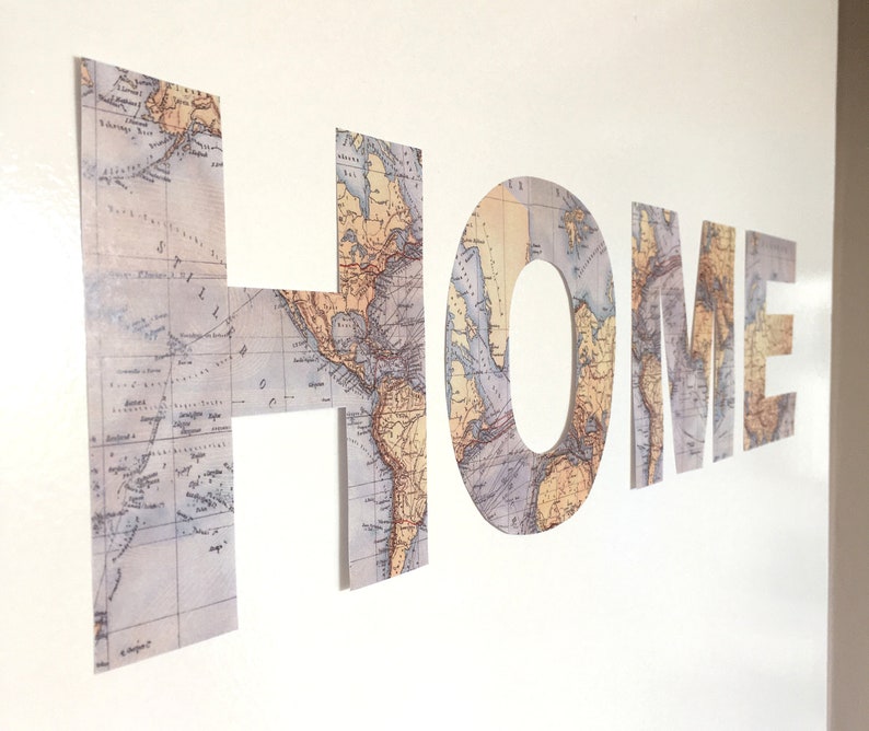 JPG Printable Map Alphabet Digital Vintage Map Letters Party Banner ...