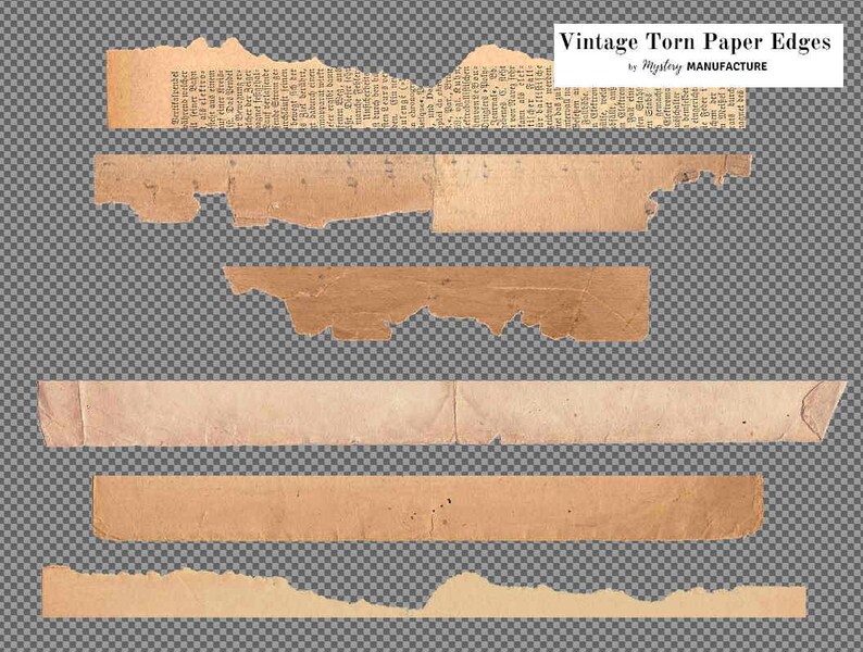 Torn Paper Edges PNG and PDF Digital Download | 12 Transparent Pngs of ...