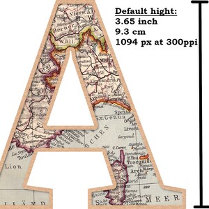 Printable PDF Map Alphabet | Vintage Map Letters | Digital Alphabet ...