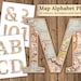 Printable PDF Map Alphabet | Vintage Map Letters | Digital Alphabet ...