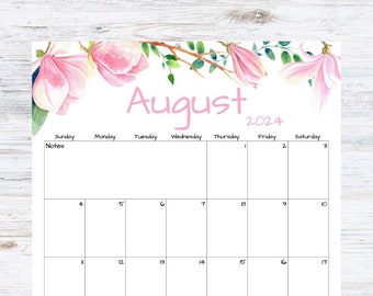Fillable/editable August 2024 Calendar August 2024 Calendar Simple ...