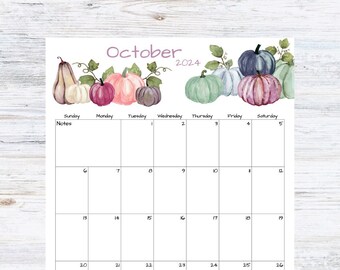 October 2024 Printable/editable Calendar - Etsy