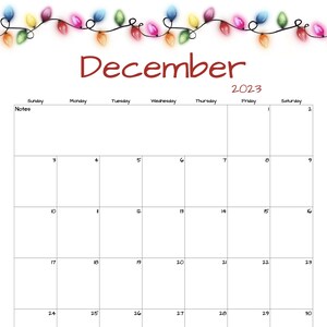 Fillable/editable December Calendar December 2023 Printable Calendar ...