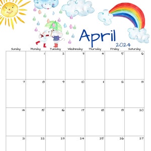 Fillable/editable April Calendar April 2024 Printable Calendar Spring ...