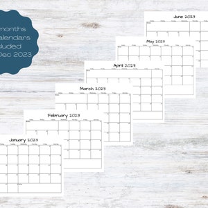Editable Fillable Typeable 12 Month 2023 Calendars Full Year jan-dec ...