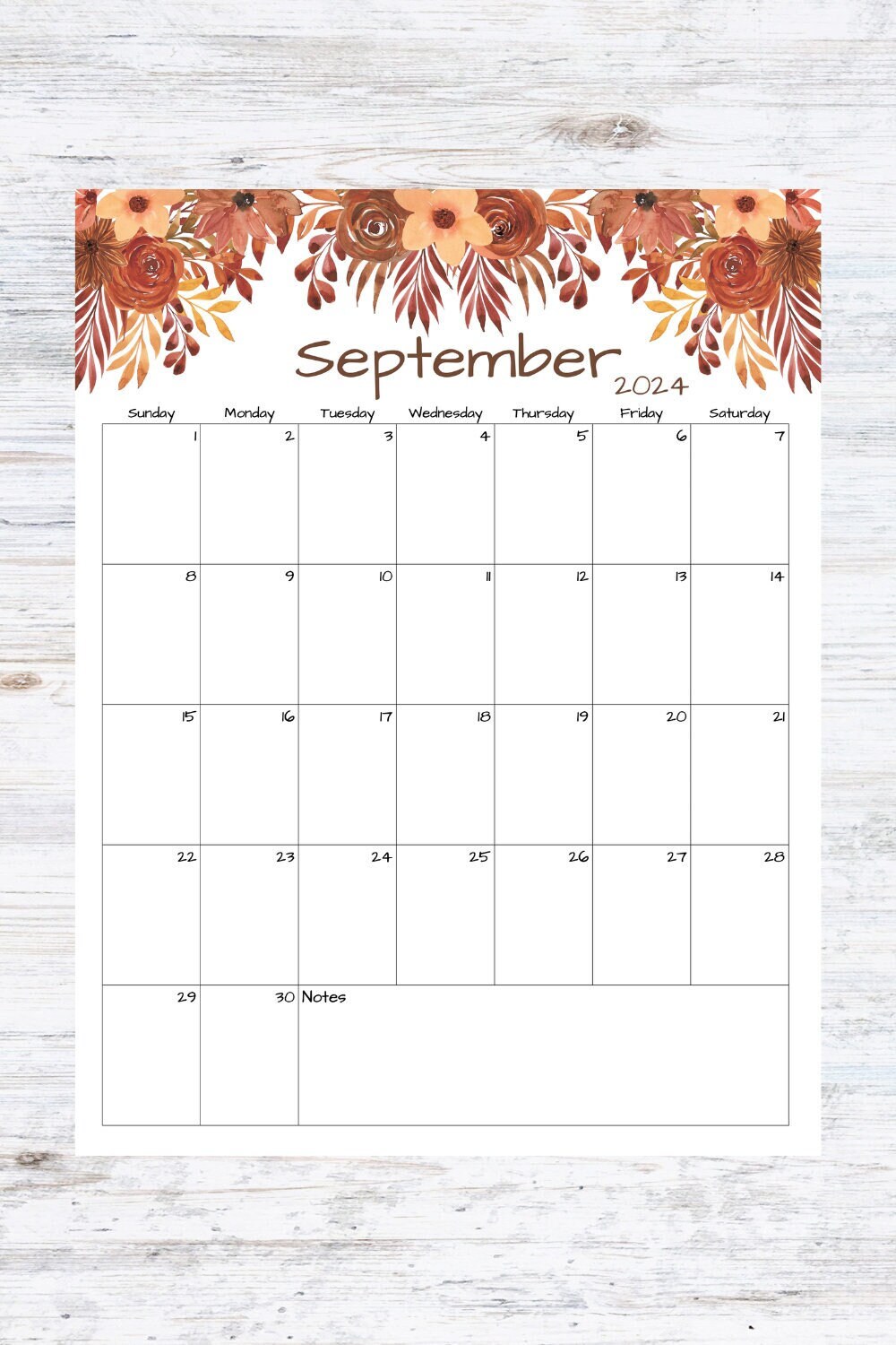 Fillable/editable September Calendar September 2024 Printable Calendar ...