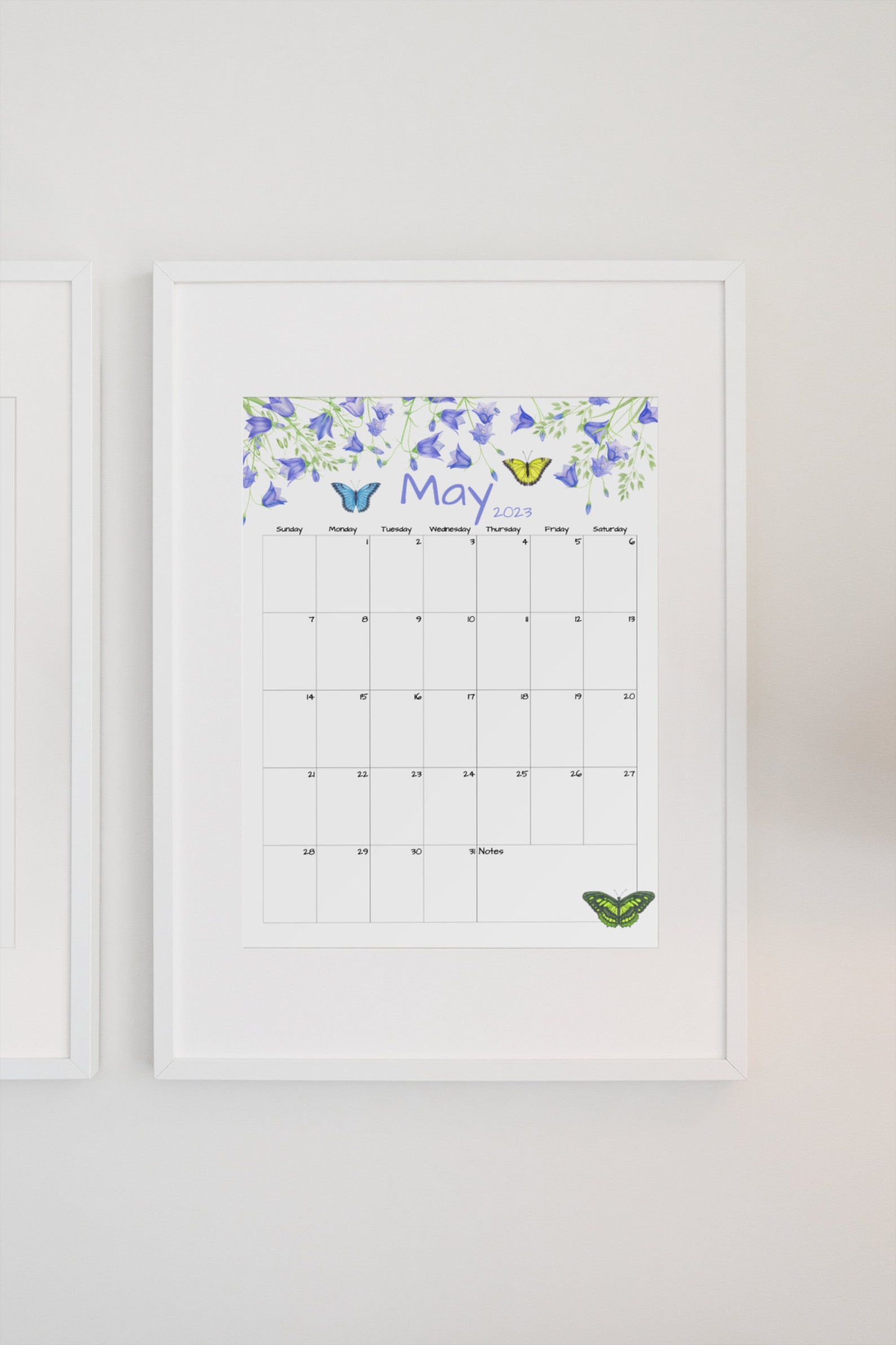 Fillable/editable May Calendar May 2023 Printable Calendar Bluebell ...