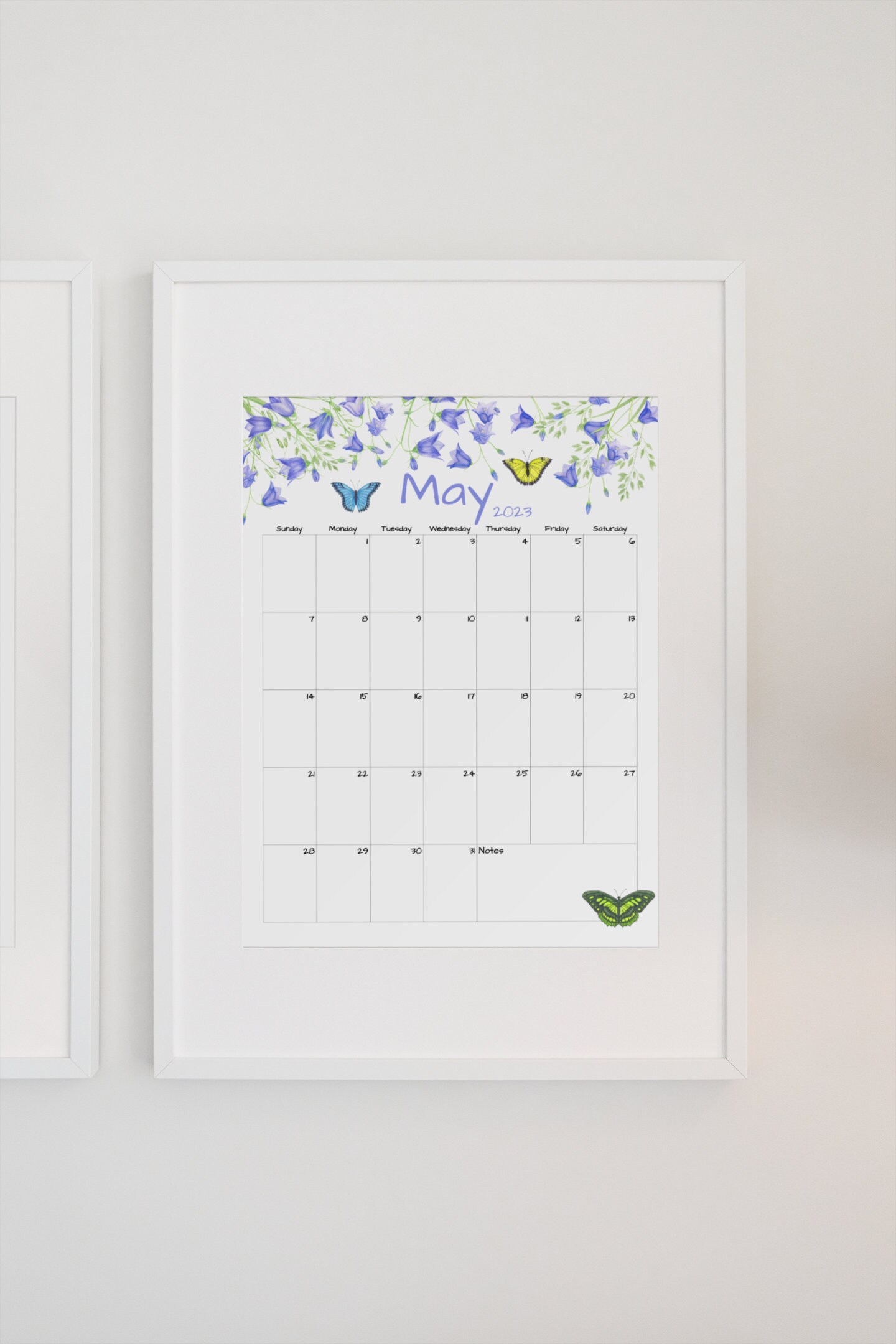 Fillable/editable May Calendar May 2023 Printable Calendar Bluebell ...
