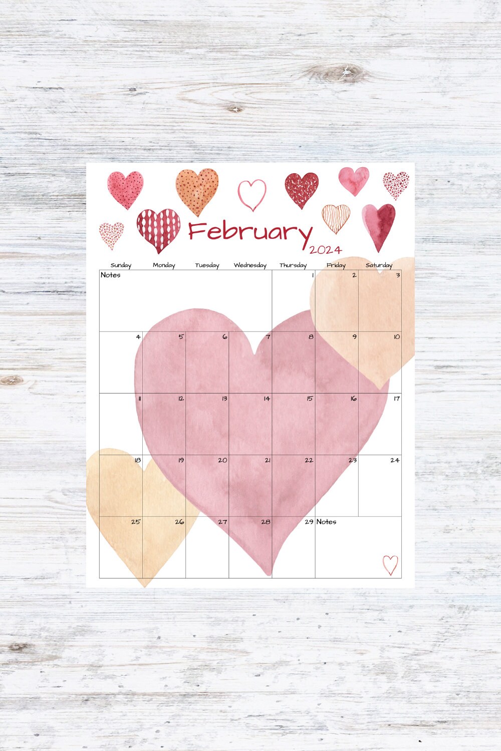 Fillable/editable February Calendar February 2024 Calendar Valentine ...