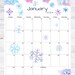 Fillable/editable January Calendar January 2024 Calendar Winter Snow ...