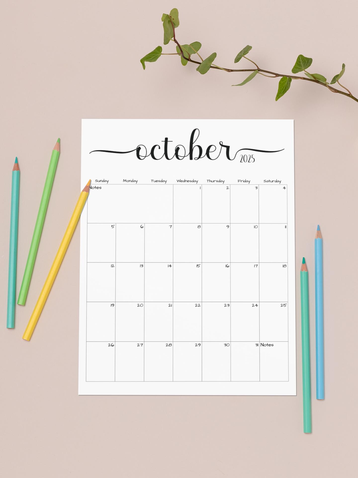 Fillable/editable October 2025 Calendar | October 2025 Calendar ...