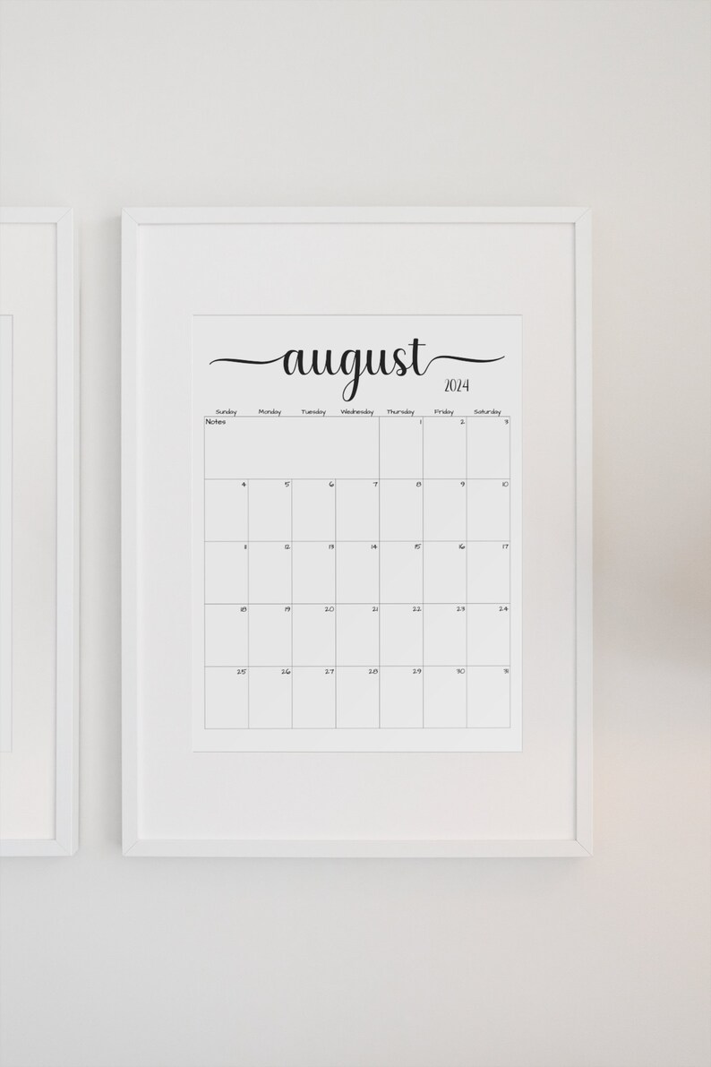 Fillable/editable August 2024 Calendar August 2024 Calendar Simple ...
