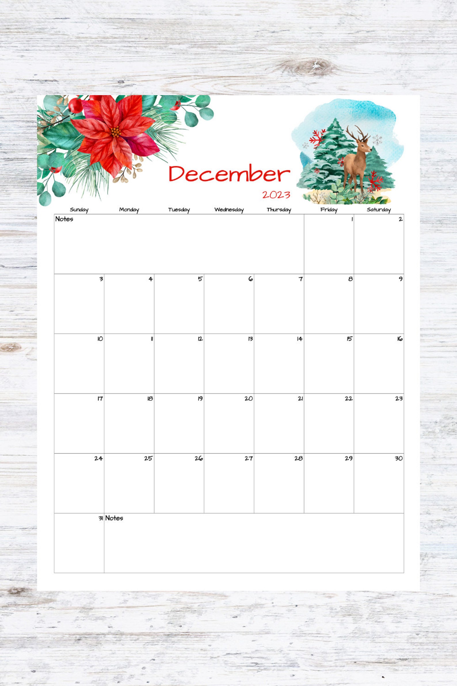 Fillable/editable December Calendar December 2023 Printable Calendar ...