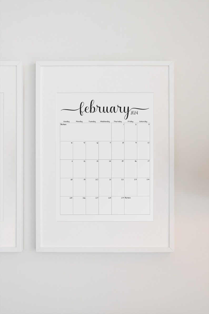 Fillable/editable February Calendar February 2024 Calendar Simple ...