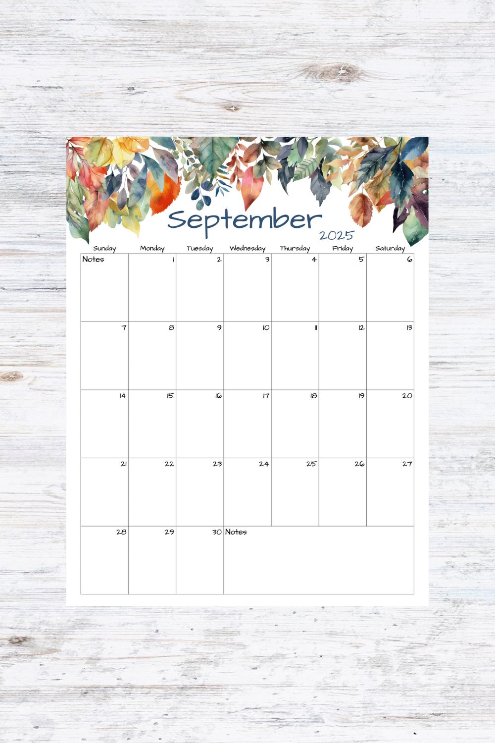 Fillable/editable September Calendar | September 2025 Printable ...