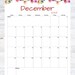 Fillable/editable December Calendar December 2023 Printable Calendar ...