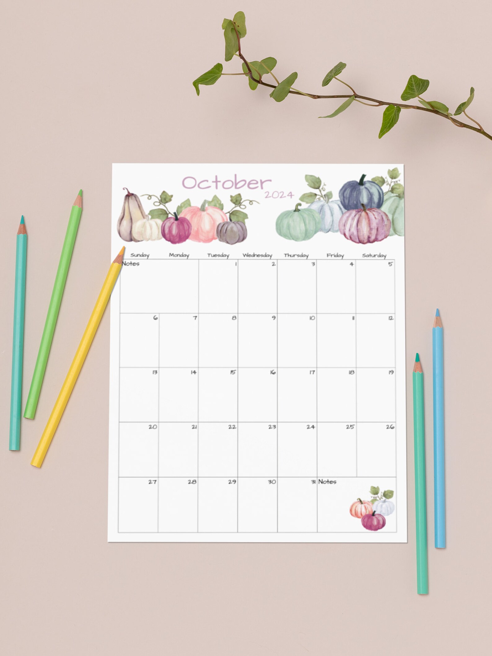 Fillable/editable October Calendar October 2024 Printable Calendar ...