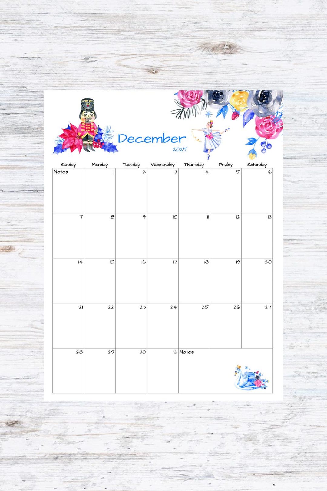 Fillable/editable December Calendar | December 2025 Printable Calendar ...