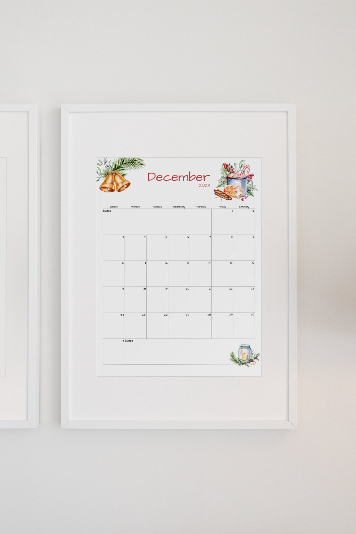 Fillable/editable December Calendar 2023 December 2023 - Etsy