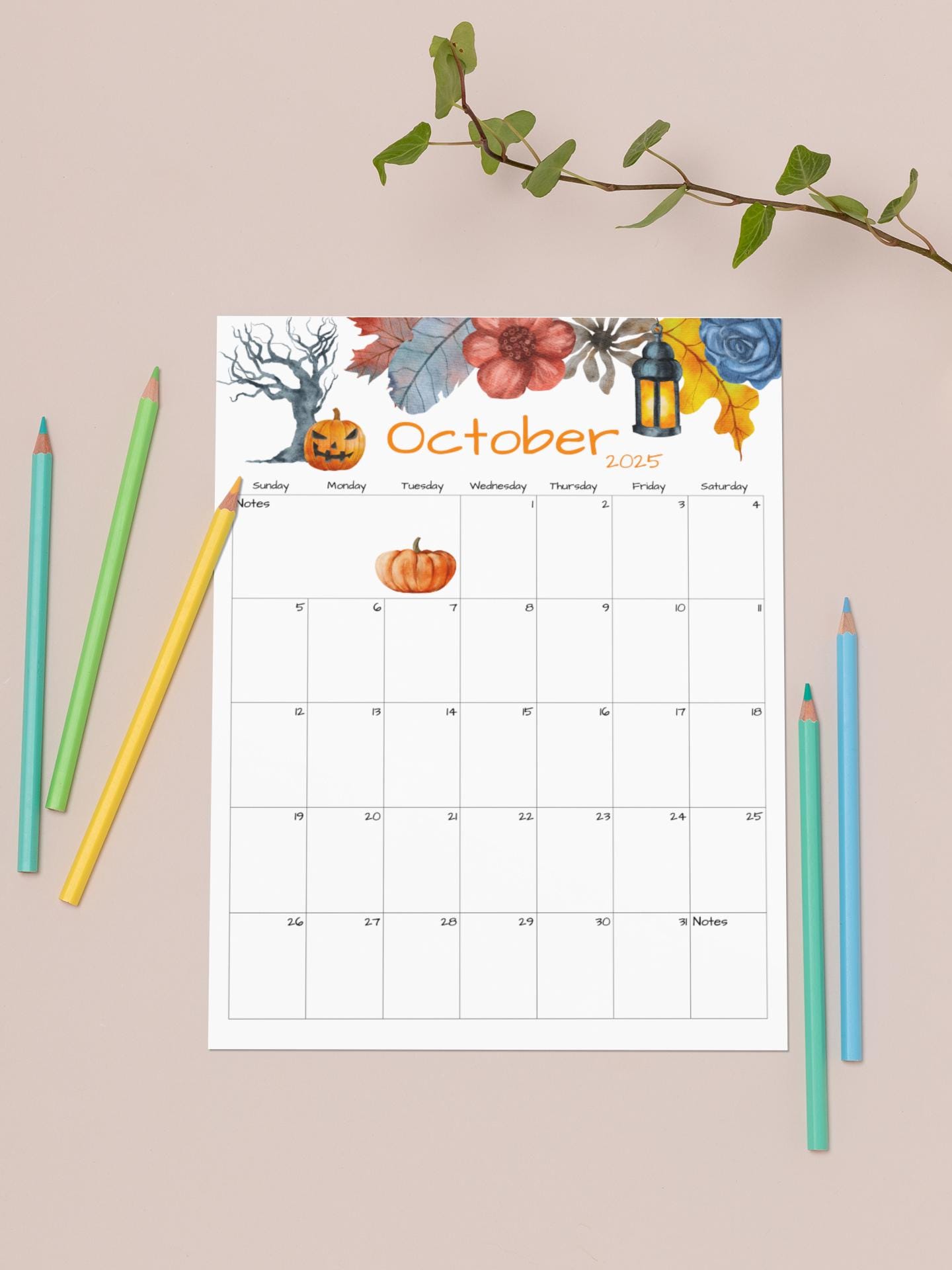 Fillable/editable October Calendar | October 2025 Printable Calendar ...