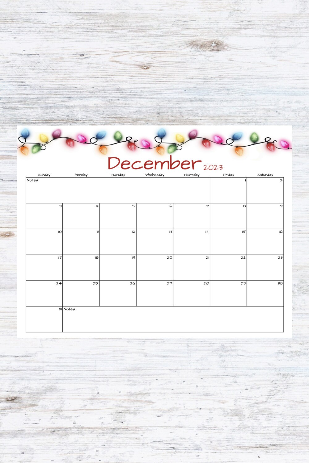 Fillable/Editable December Calendar | December 2023 Printable Calendar ...