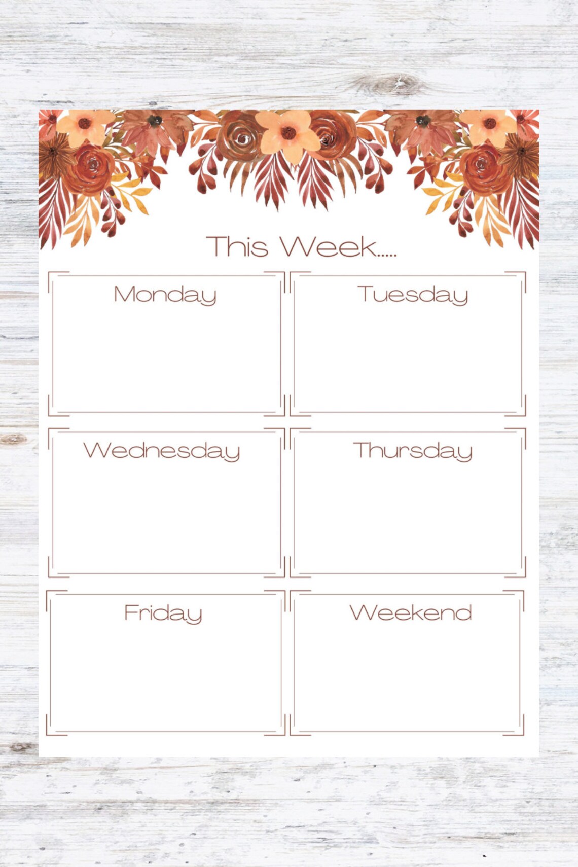 Weekly Planner Printable Weekly Calendar Weekly Schedule to Do List ...
