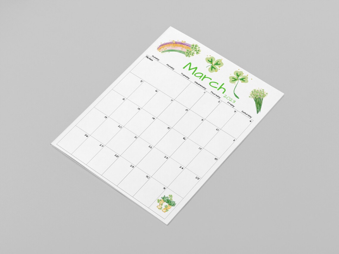 Fillable/editable March Calendar March 2023 Printable - Etsy