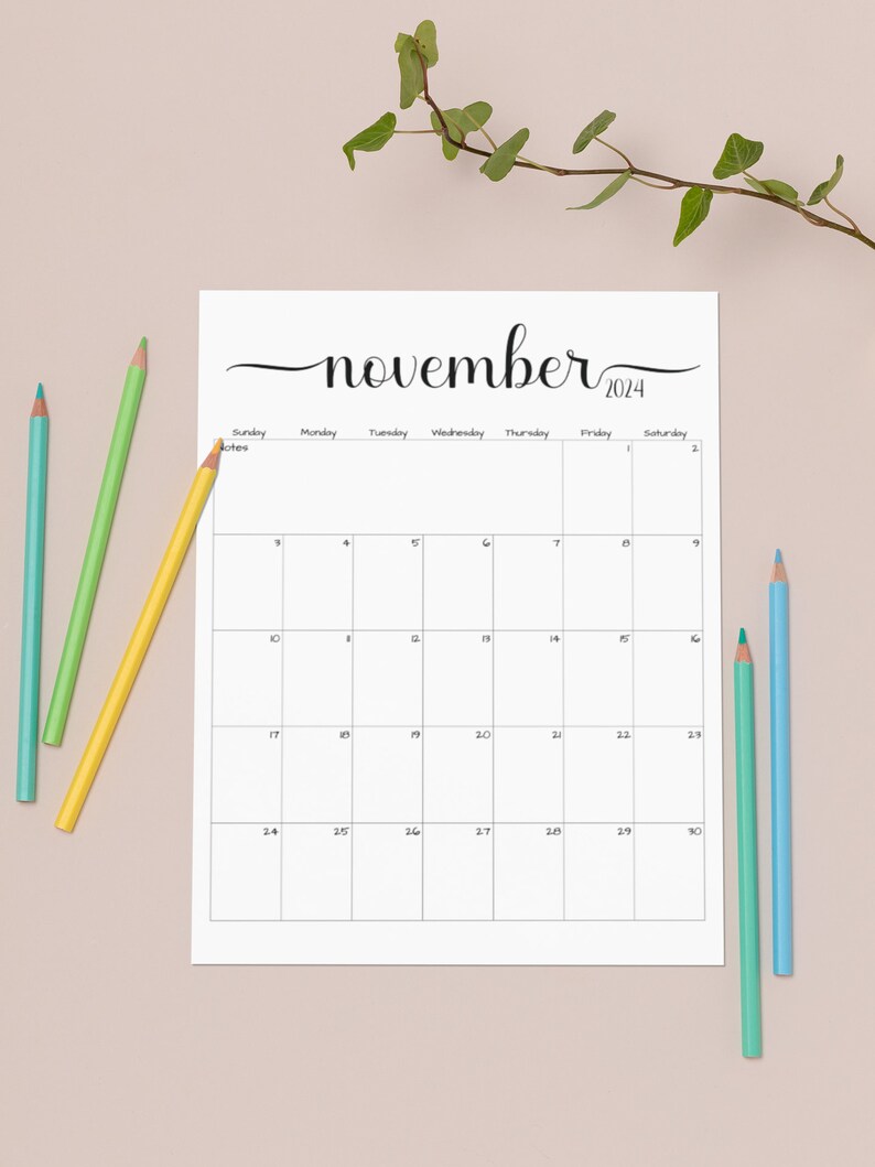 Fillable/editable November 2024 Calendar November 2024 Calendar Simple ...