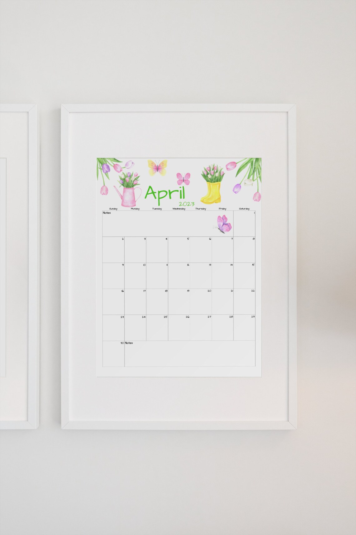 Fillable/editable April Calendar April 2023 Printable - Etsy